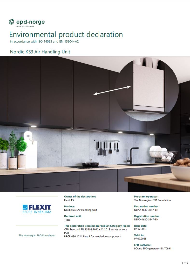 Flexit with environmental product declaration EPD on new air handling ...